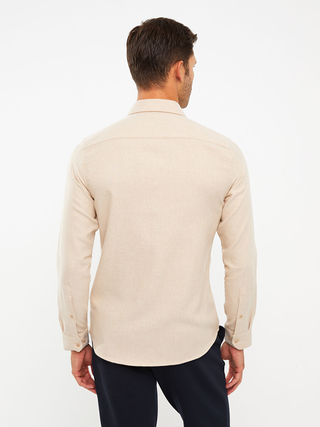 BEJ Slim Fit Uzun Kollu Gabardin Erkek Gömlek - W28374Z8-SHU | LCW