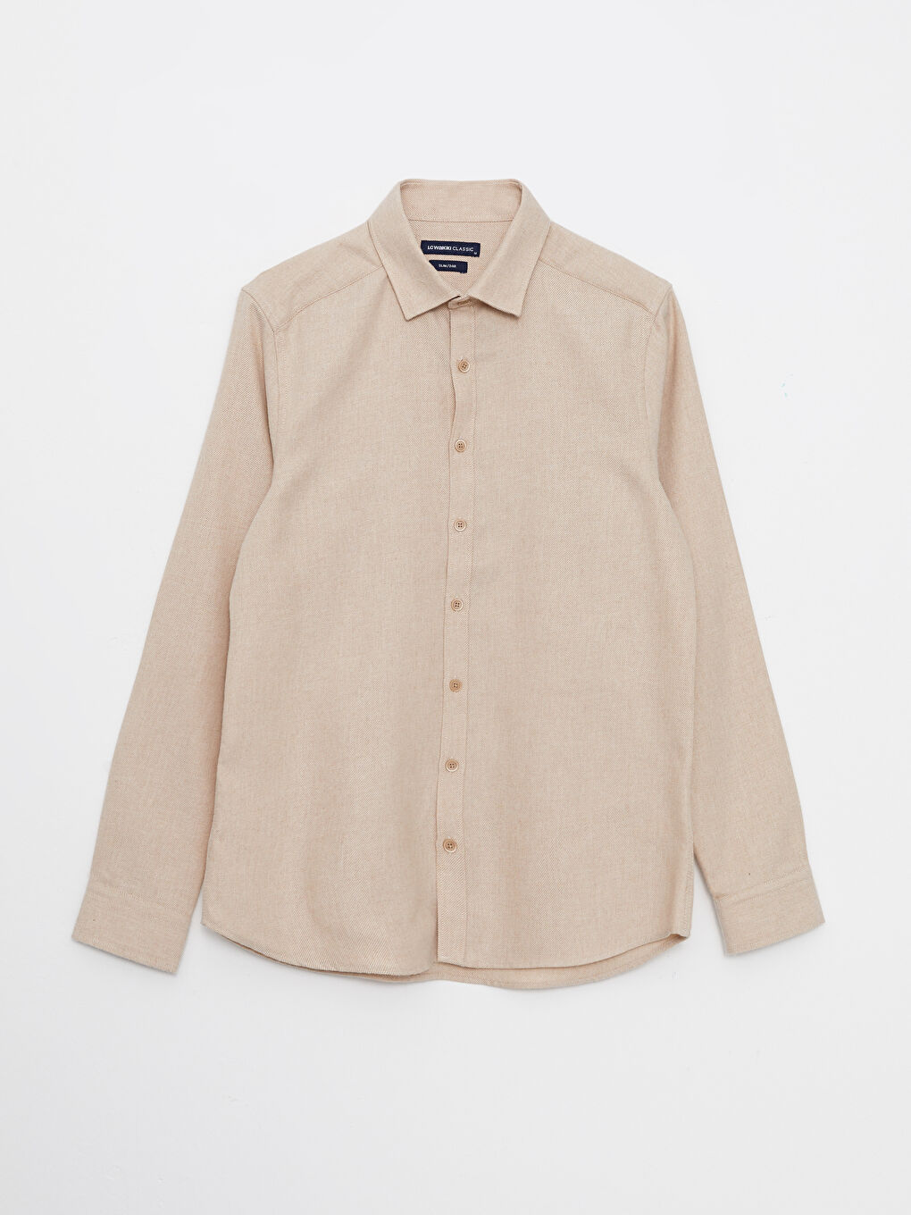 BEJ Slim Fit Uzun Kollu Gabardin Erkek Gömlek - W28374Z8-SHU | LCW