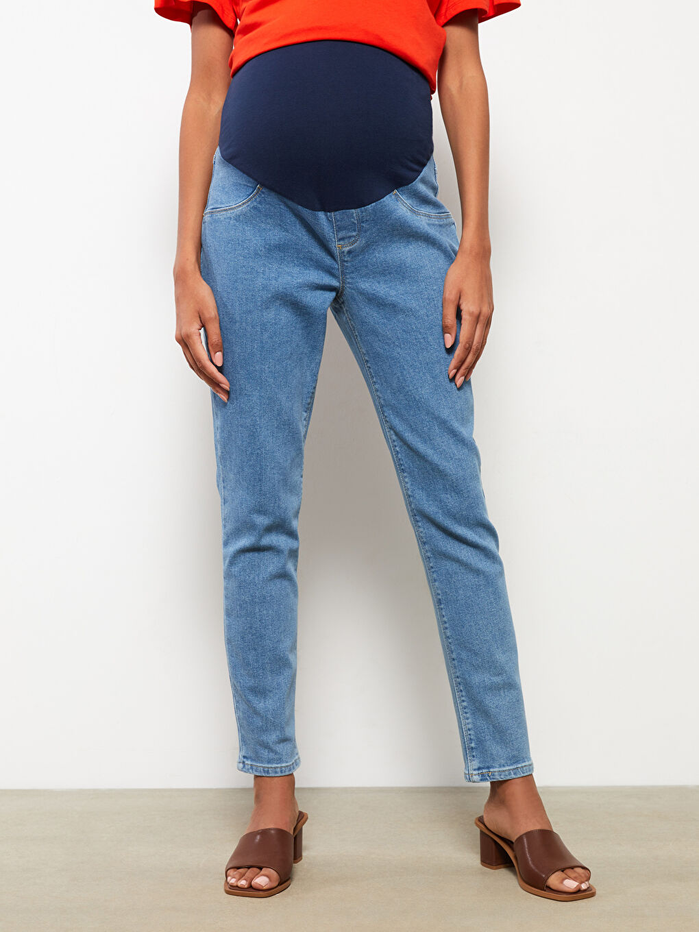 Tummy Paneled Slim Mom Straight Maternity Rodeo Jeans -W29046Z8-507 ...