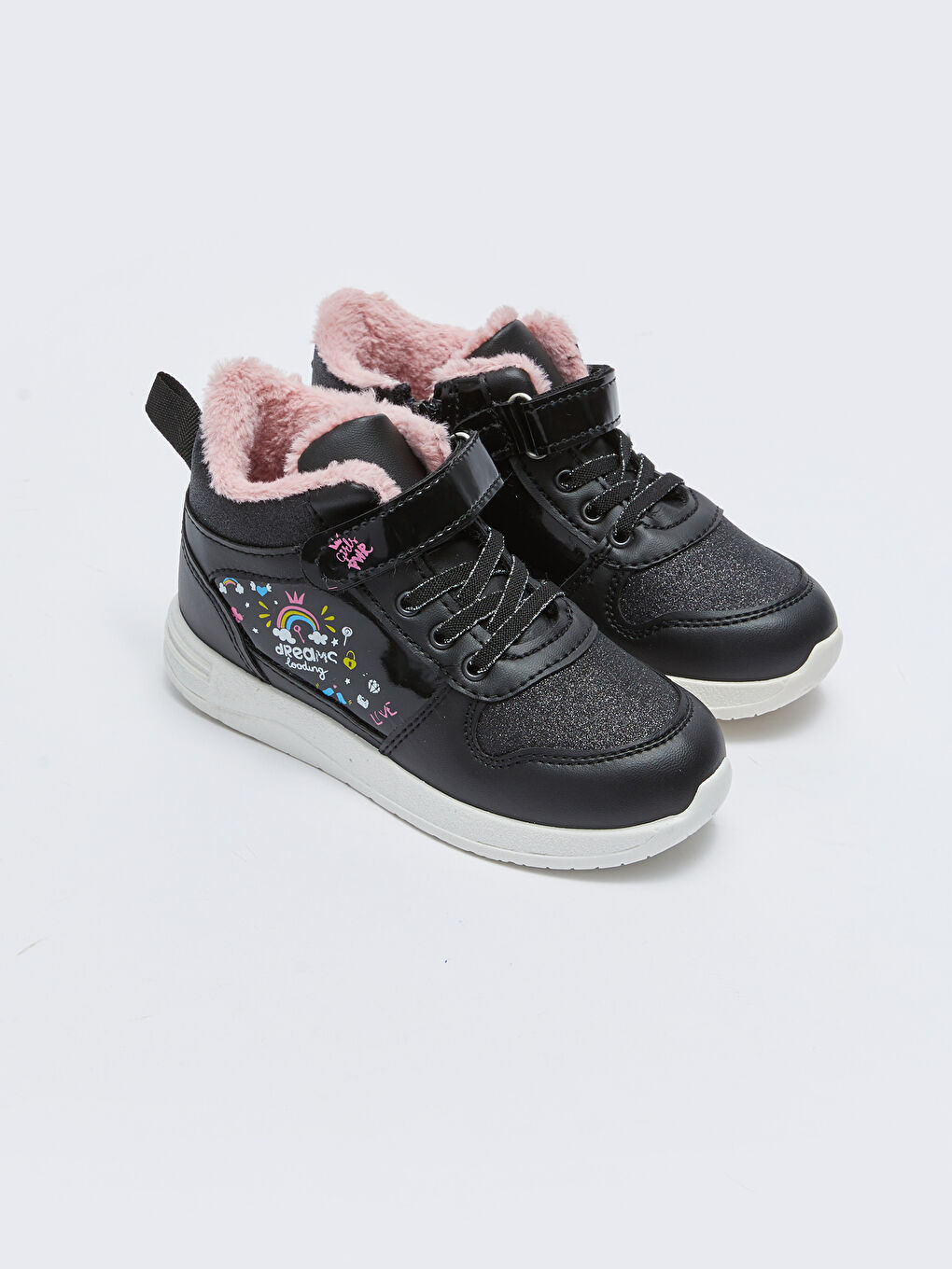 Printed Velcro and Zipper Closure Girls' Boots -W29414Z4-LQJ - W29414Z4 ...