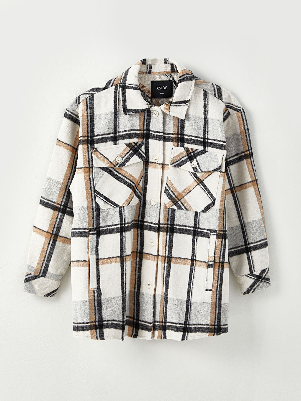 XSIDE Plaid Long Sleeve Flannel Women Lumberjack Shirt Jacket -W2AK12Z8 ...