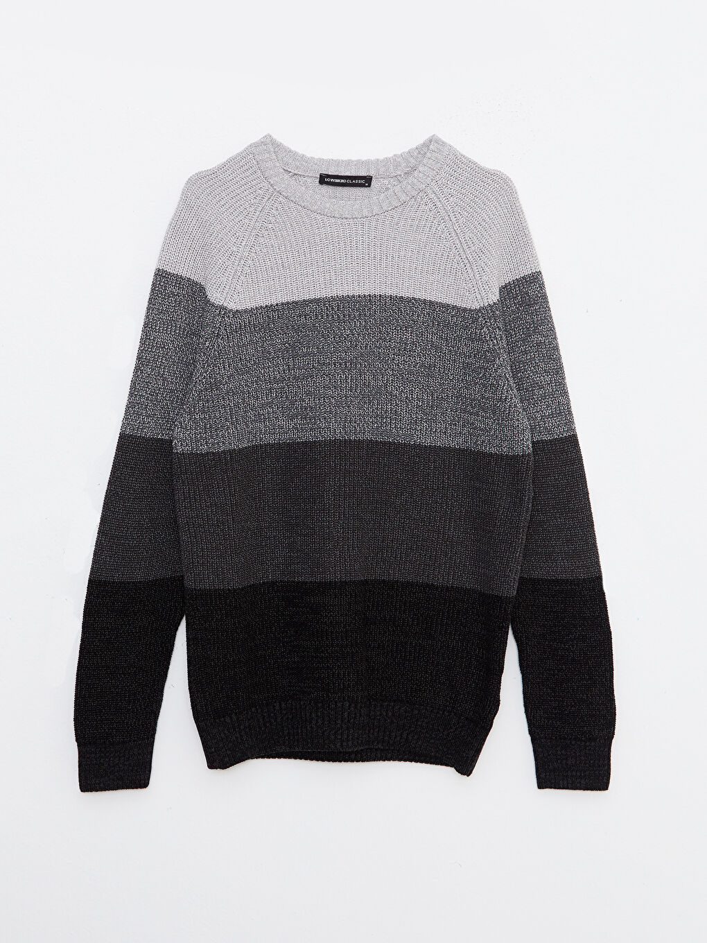 Pulover Tricotat Cu Mânecă Lungă, Cu Decolteu Rotund Şi Cu Bloc De ...