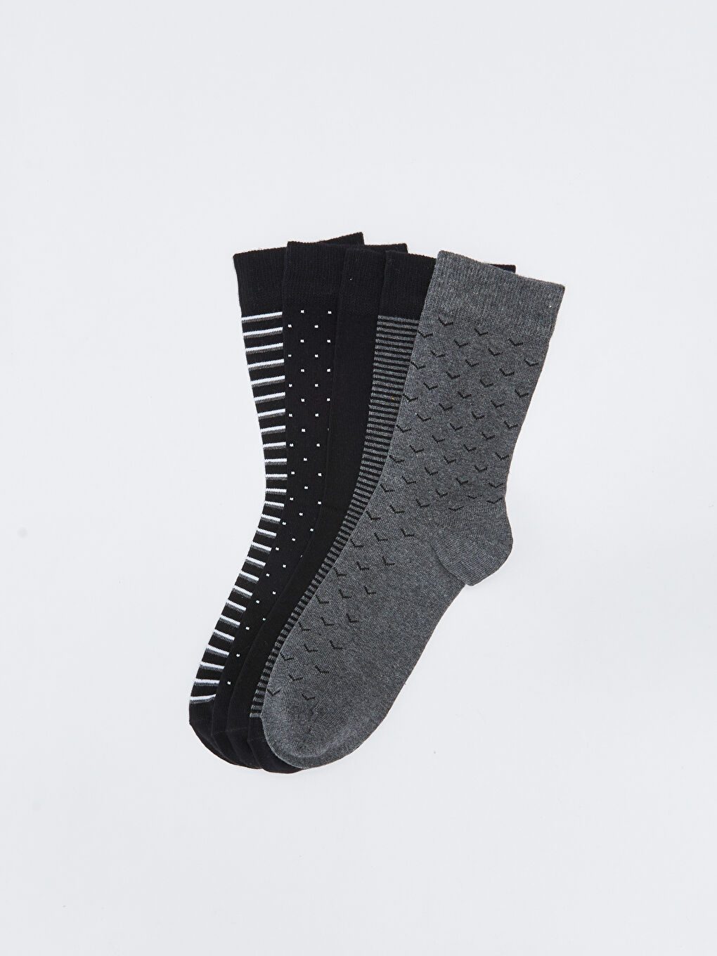 Patterned Men's Socket Socks 5-Pack -W2BB24Z8-K00 - W2BB24Z8-K00 - LC Waikiki