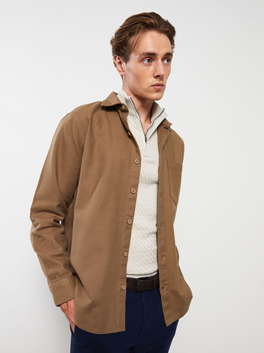 ‌جاكيت بتصميم قميص بأكمام طويلة -W2BI84Z8-SL4 - W2BI84Z8-SL4 - ال سي وايكيكي