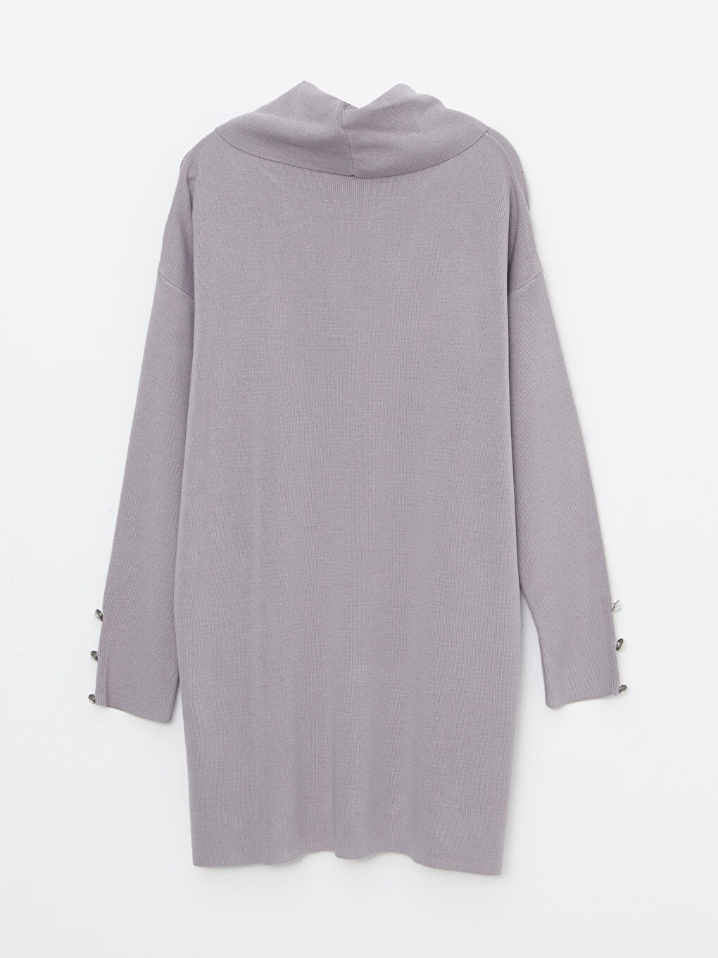 GRİ Dökümlü Yaka Düz Uzun Kollu Triko Kadın Tunik - W2BO73Z8-SMY | LCW