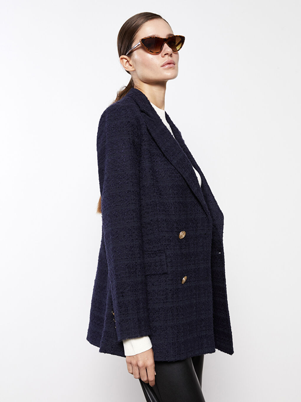 Front Button Closure Plaid Long Sleeve Women's Blazer Jacket -W2CB30Z8 ...