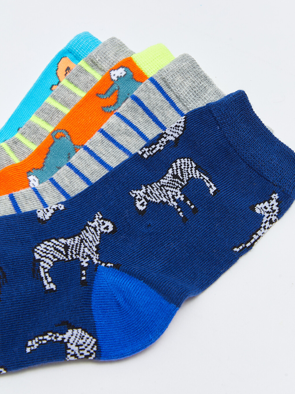 Patterned Boy Socket Socks 5-Pack -W2CD57Z4-K00 - W2CD57Z4-K00 - LC Waikiki