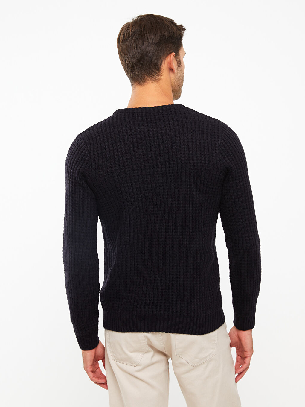 Crew Neck Long Sleeve Men's Tricot Sweater -W2CF87Z8-RFH - W2CF87Z8-RFH ...