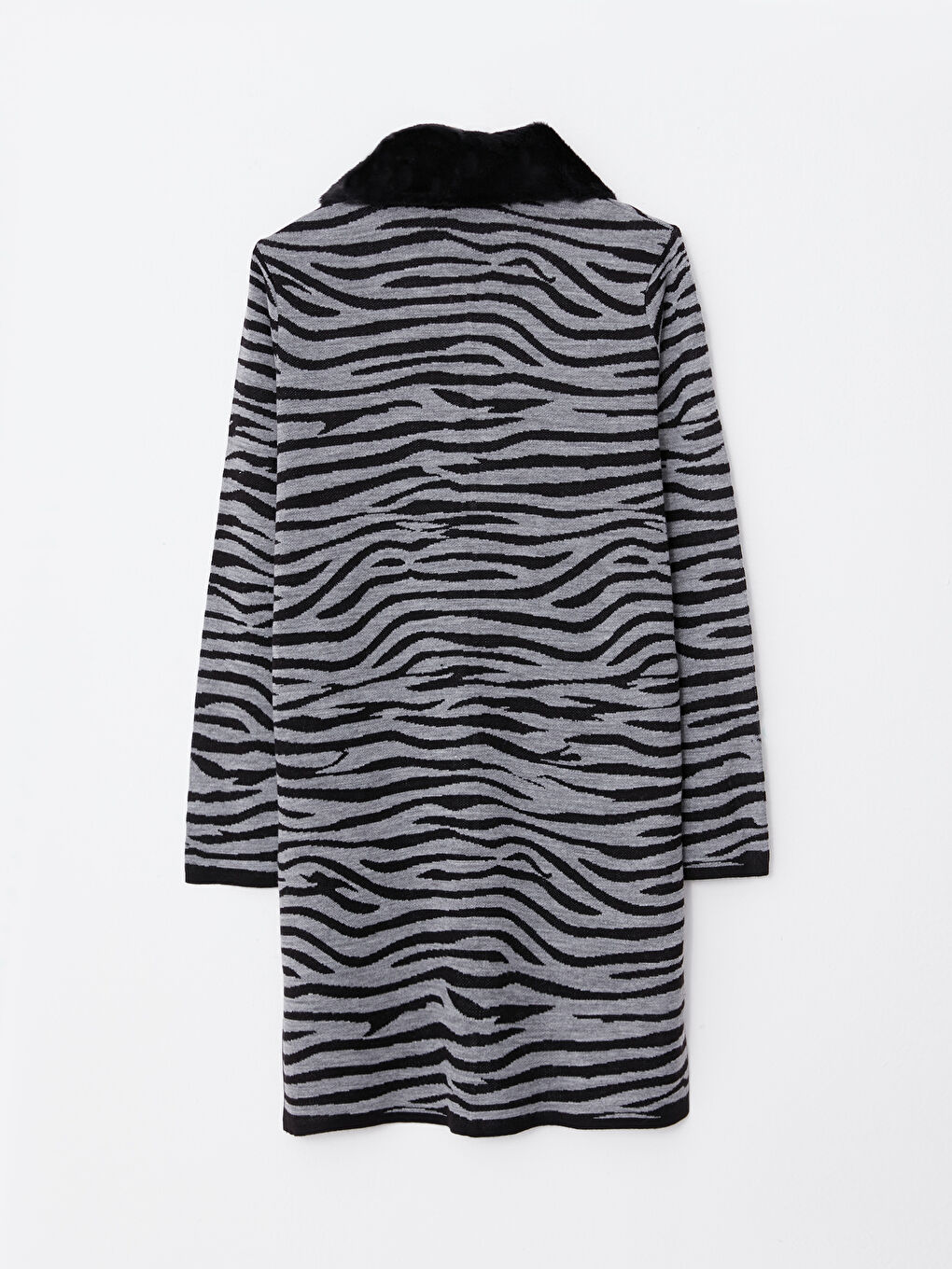 GRİ Polo Yaka Desenli Uzun Kollu Kadın Triko Hırka - W2CR13Z8-MKJ | LCW