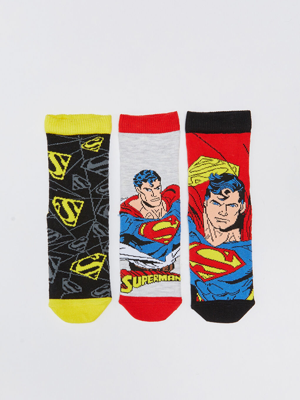 Superman Patterned Boys Socks 3 Pack -W2DK52Z4-K00 - W2DK52Z4-K00 - LC ...