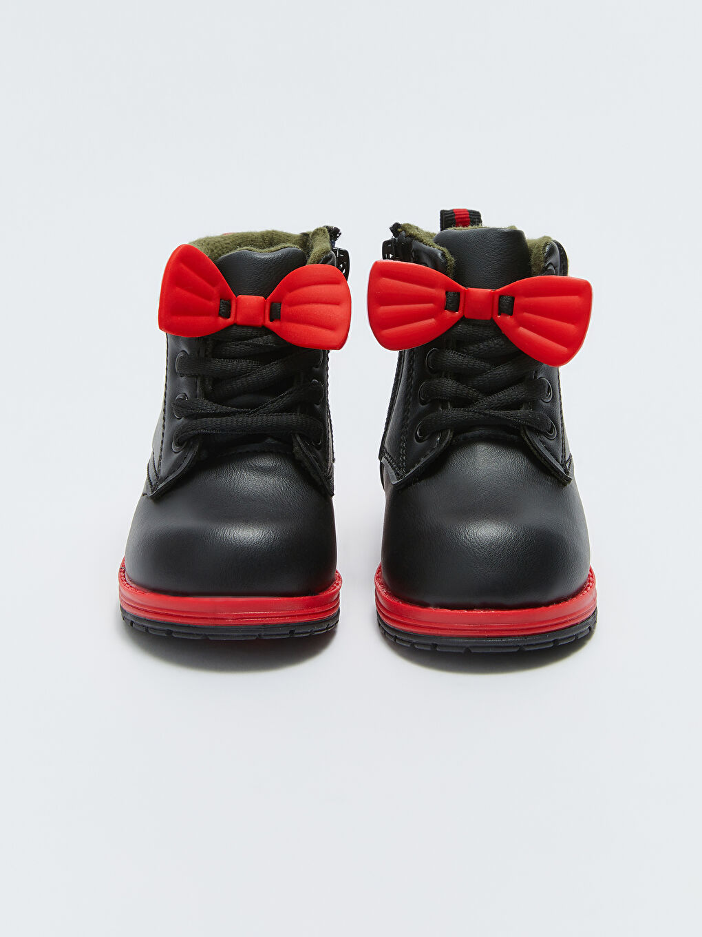 SİYAH Minnie Mouse Lisanslı Bağcık ve Fermuarlı Kız Bebek Bot ...