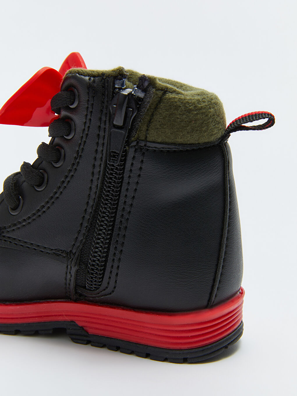 SİYAH Minnie Mouse Lisanslı Bağcık ve Fermuarlı Kız Bebek Bot ...