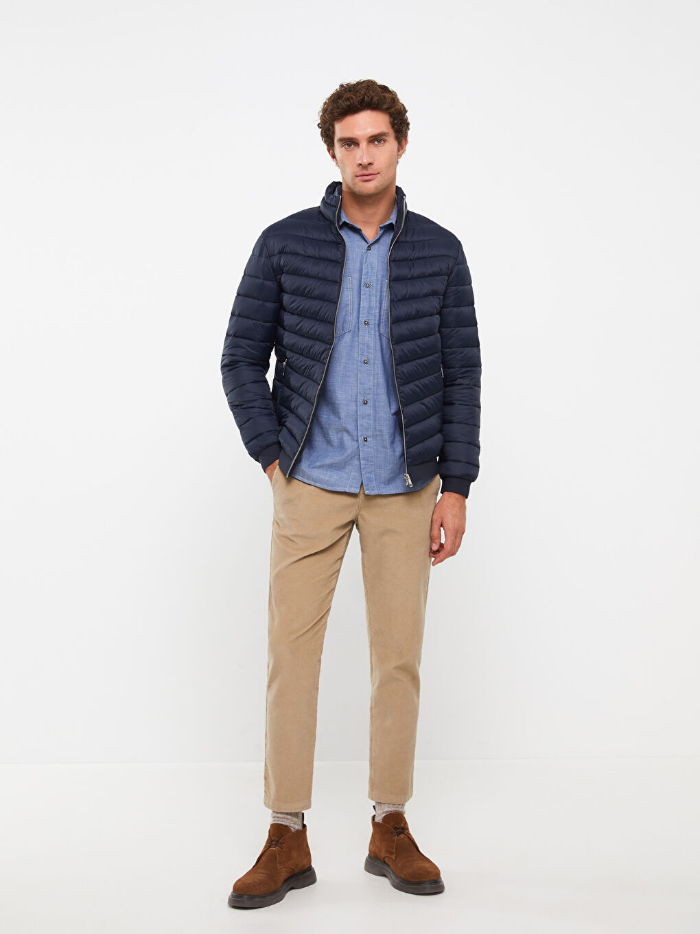 Slim Fit High Collar Men's Down Coat -S31293Z8-RFH - S31293Z8-RFH - LC ...