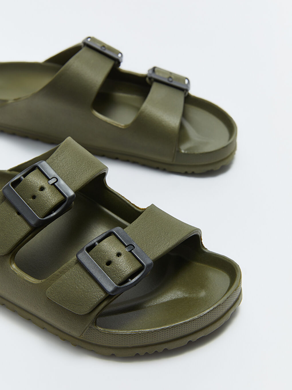 Double Band Buckle Detail Men's Slippers -S34129Z8-SCR - S34129Z8-SCR ...