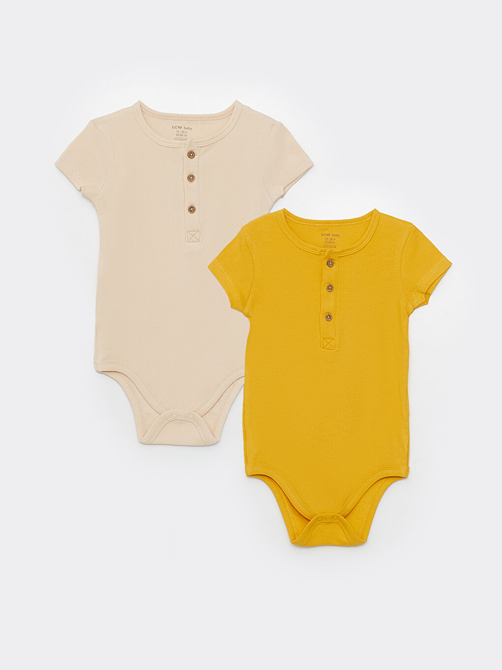 Printed Crew Neck Short Sleeve Baby Boy Snap Fastener Body 2 Pack ...