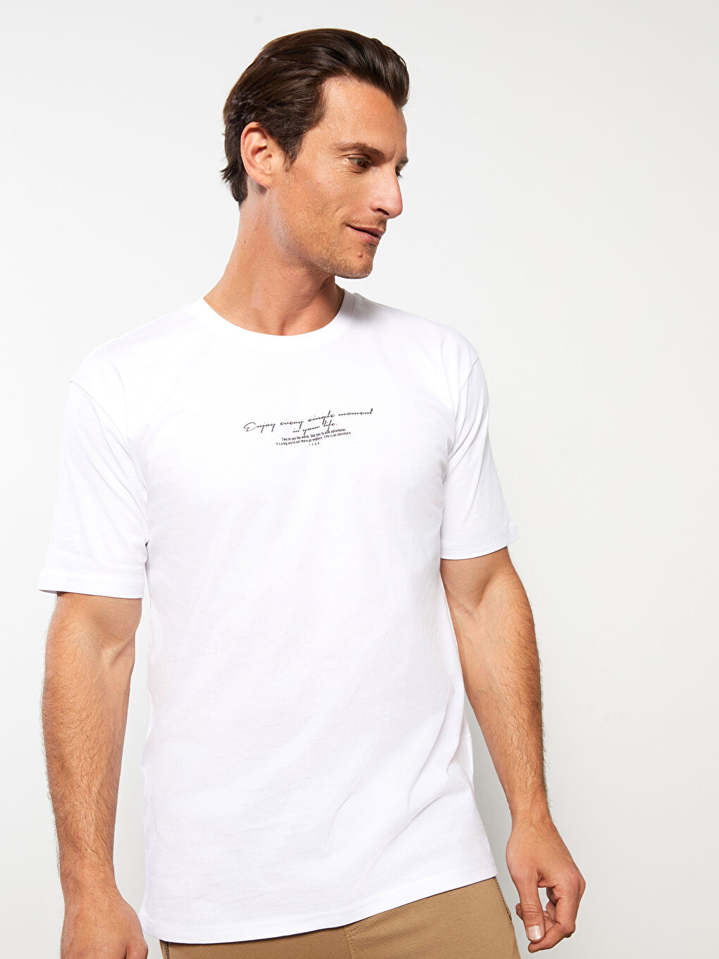 Crew Neck Short Sleeve Printed Combed Cotton Mens T Shirt S39640z8