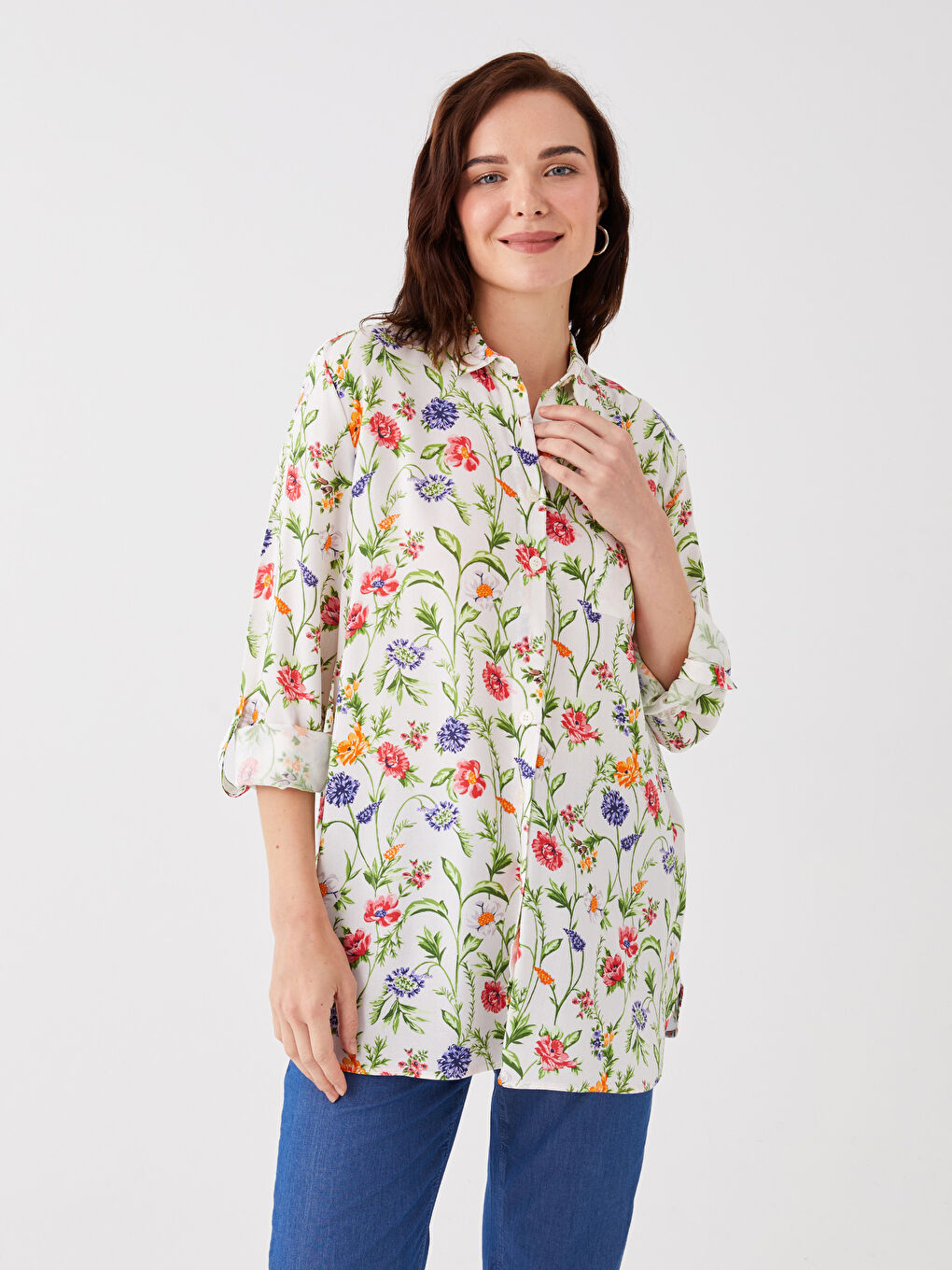 Patterned Women's Shirt Tunic -S3AL83Z8-F9C - S3AL83Z8-F9C - LC Waikiki