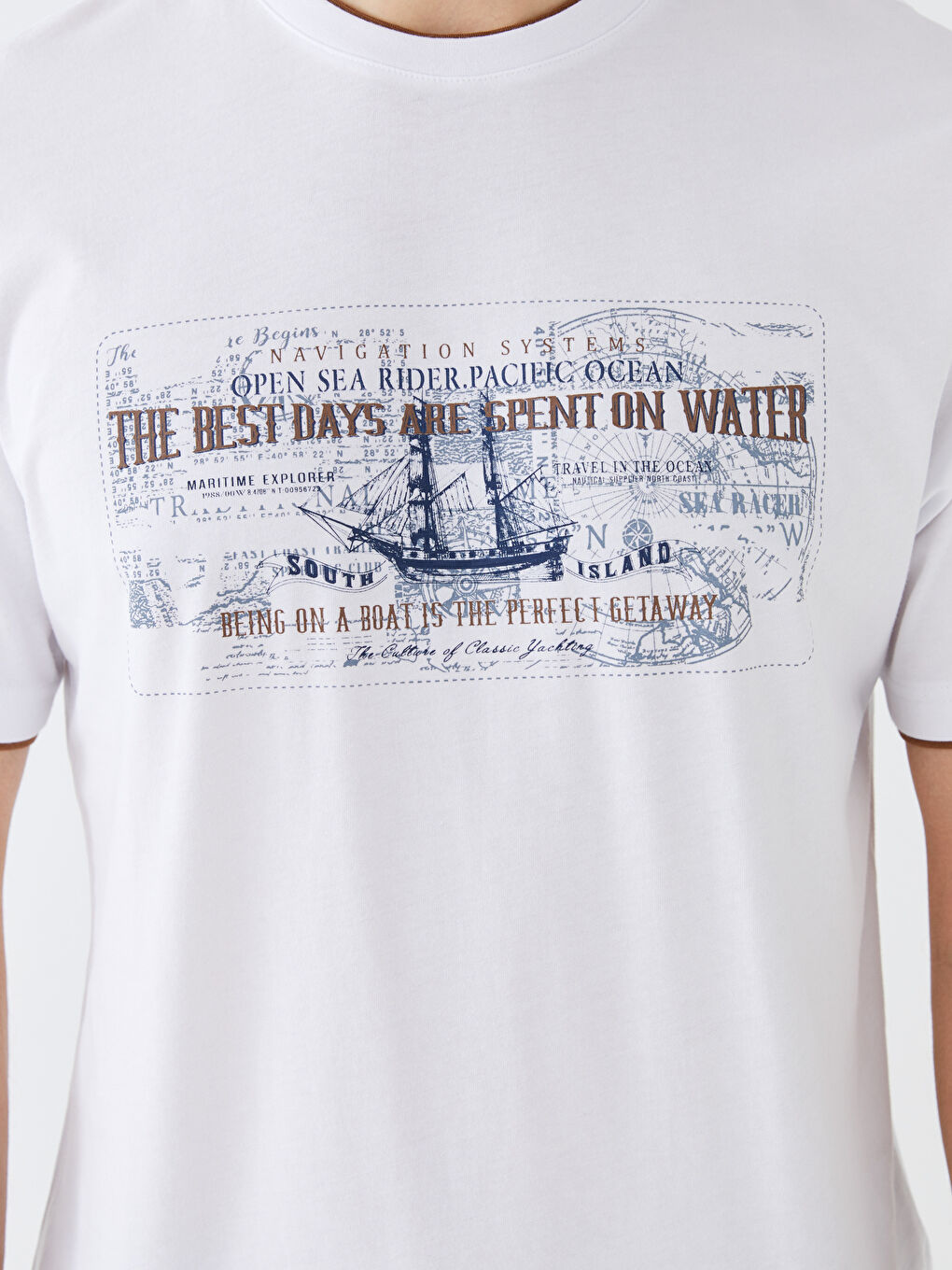 Crew Neck Short Sleeve Printed Combed Cotton Mens T Shirt S3fq39z8