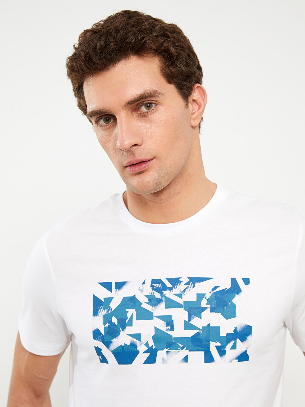 Crew Neck Short Sleeve Printed Combed Cotton Mens T Shirt S3fv29z8