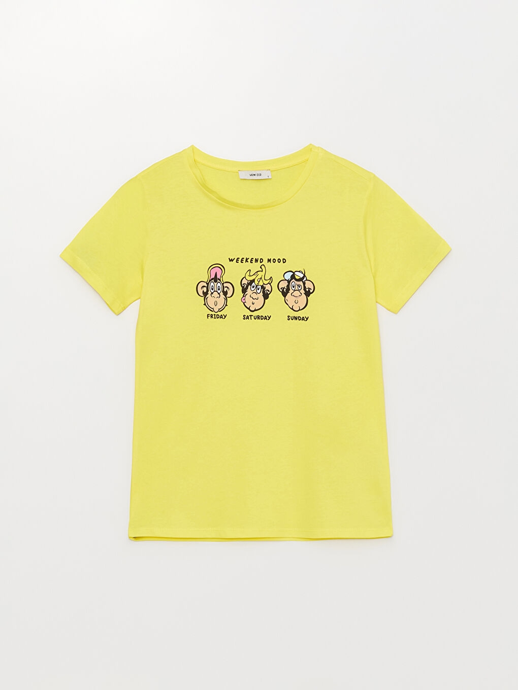 SARI Kadın Nostaljik Maymun Baskılı Tişört - S3GQ22Z8-V32 | LCW