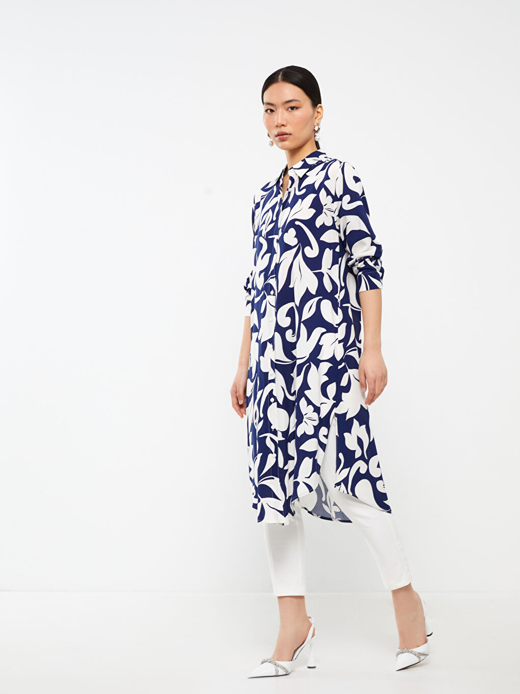 Patterned Women's Shirt Tunic -S3GS14Z8-LS3 - S3GS14Z8-LS3 - LC Waikiki