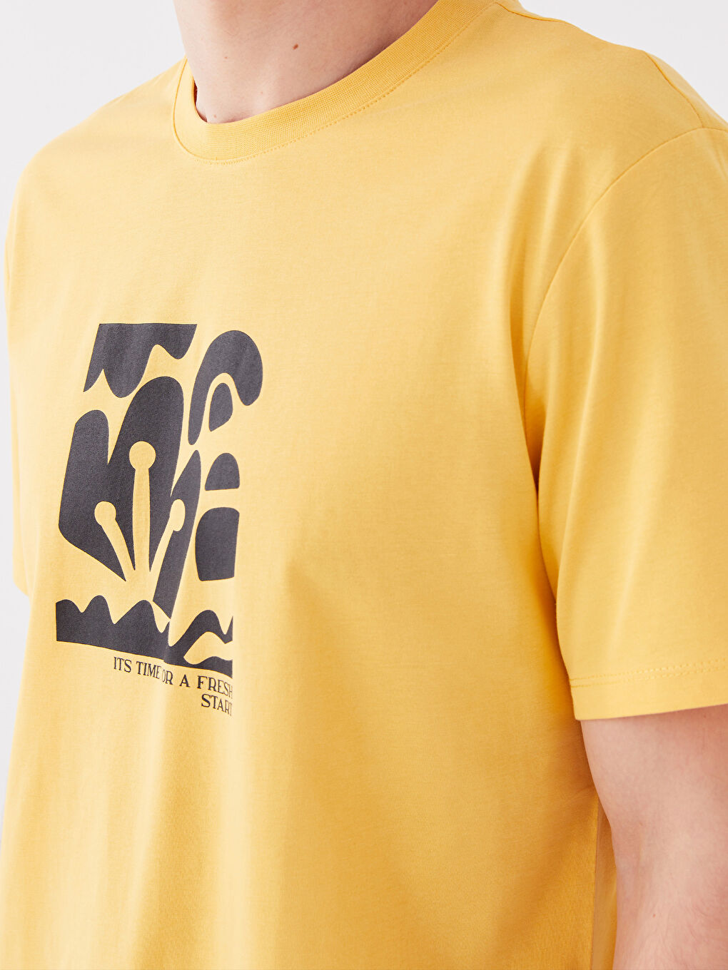 Crew Neck Short Sleeve Printed Combed Cotton Mens T Shirt S3jl07z8