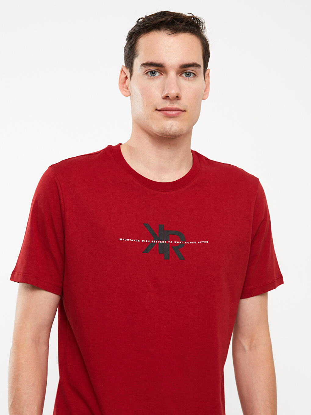 Crew Neck Short Sleeve Printed Combed Cotton Mens T Shirt S3jl84z8