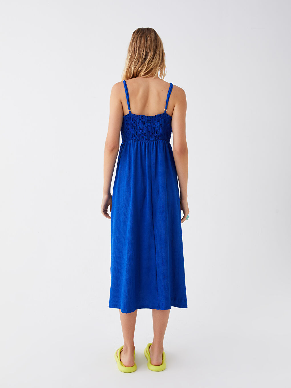 MAVİ Kare Yaka Düz Askılı Kadın Elbise - S3K503Z8-VGE | LCW