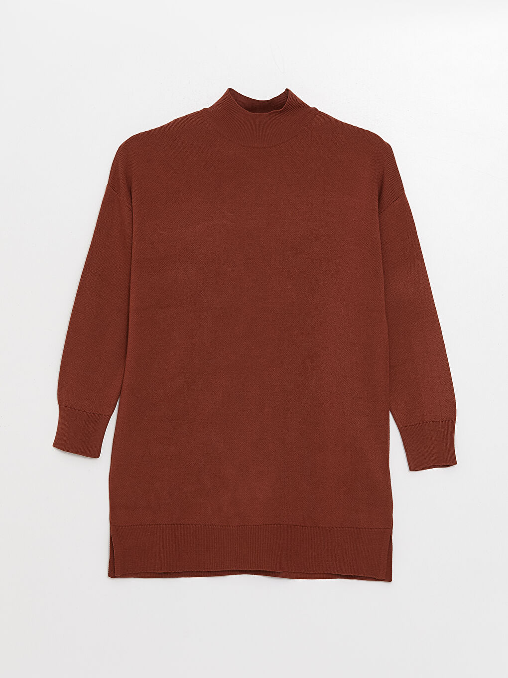 Half Turtleneck Regular Long Sleeve Oversize Women's Tricot Tunic -W30450Z8-VB2 - W30450Z8-VB2 ...