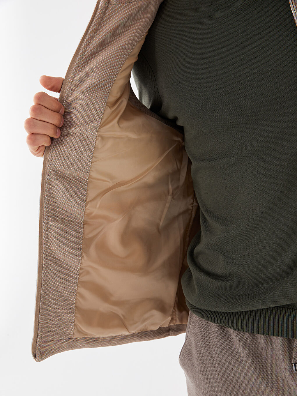 Slim Fit High Collar Men's Inflatable Vest -W30455Z8-DU7 - W30455Z8-DU7 ...