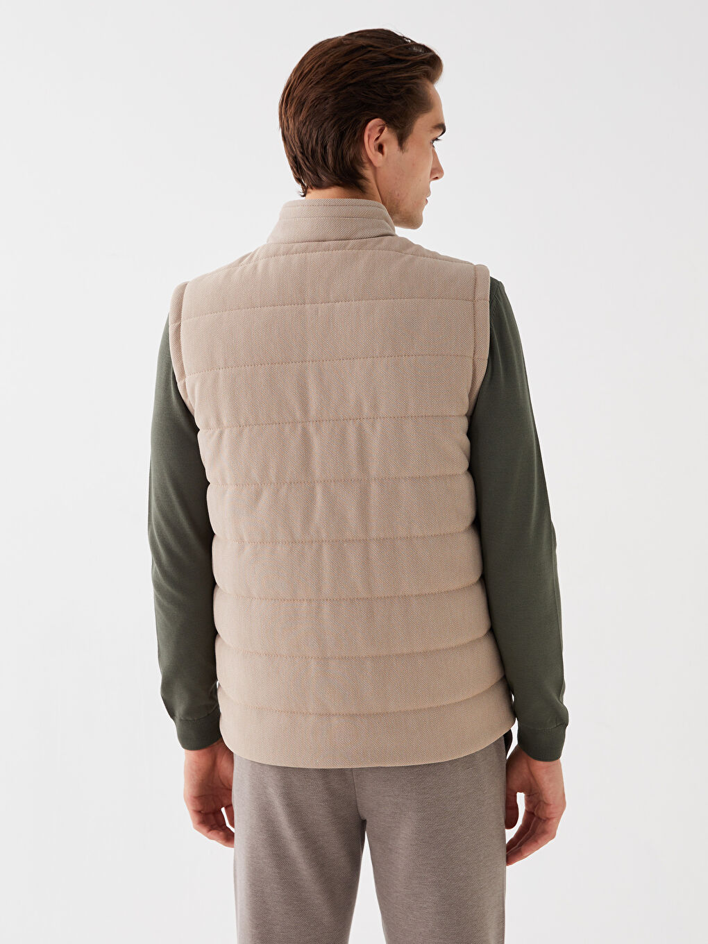 Slim Fit High Collar Men's Inflatable Vest -W30455Z8-DU7 - W30455Z8-DU7 ...