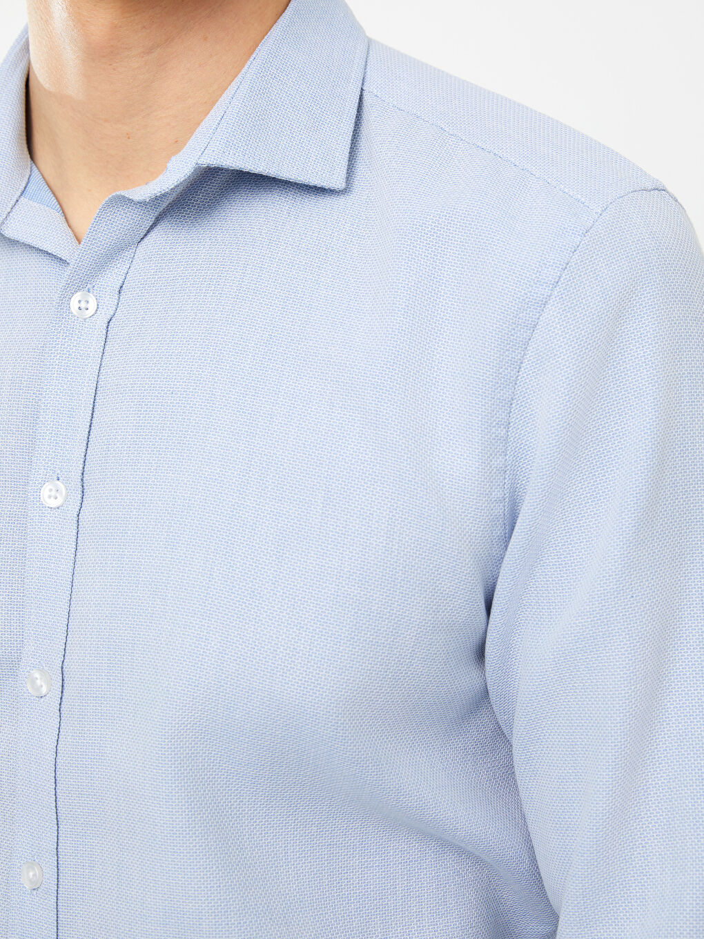 MAVİ Slim Fit Uzun Kollu Armürlü Erkek Gömlek - W31435Z8-V5C | LCW