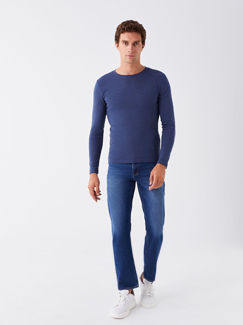 LACİVERT Bisiklet Yaka Uzun Kollu Erkek Sweatshirt - W31628Z8-F2Y | LCW