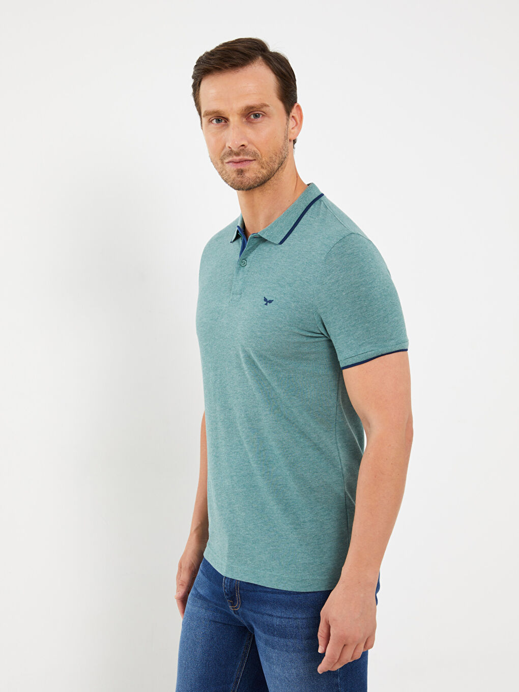 Polo Neck Short Sleeve Pike Men's T-shirt -W32387Z8-E3P - W32387Z8-E3P ...