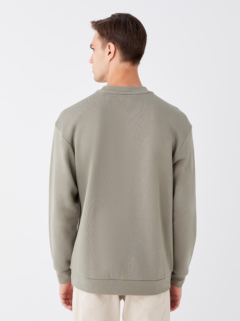 Crew Neck Printed Men's Thick Sweatshirt -W3AO32Z8-SEV - W3AO32Z8-SEV - LC Waikiki