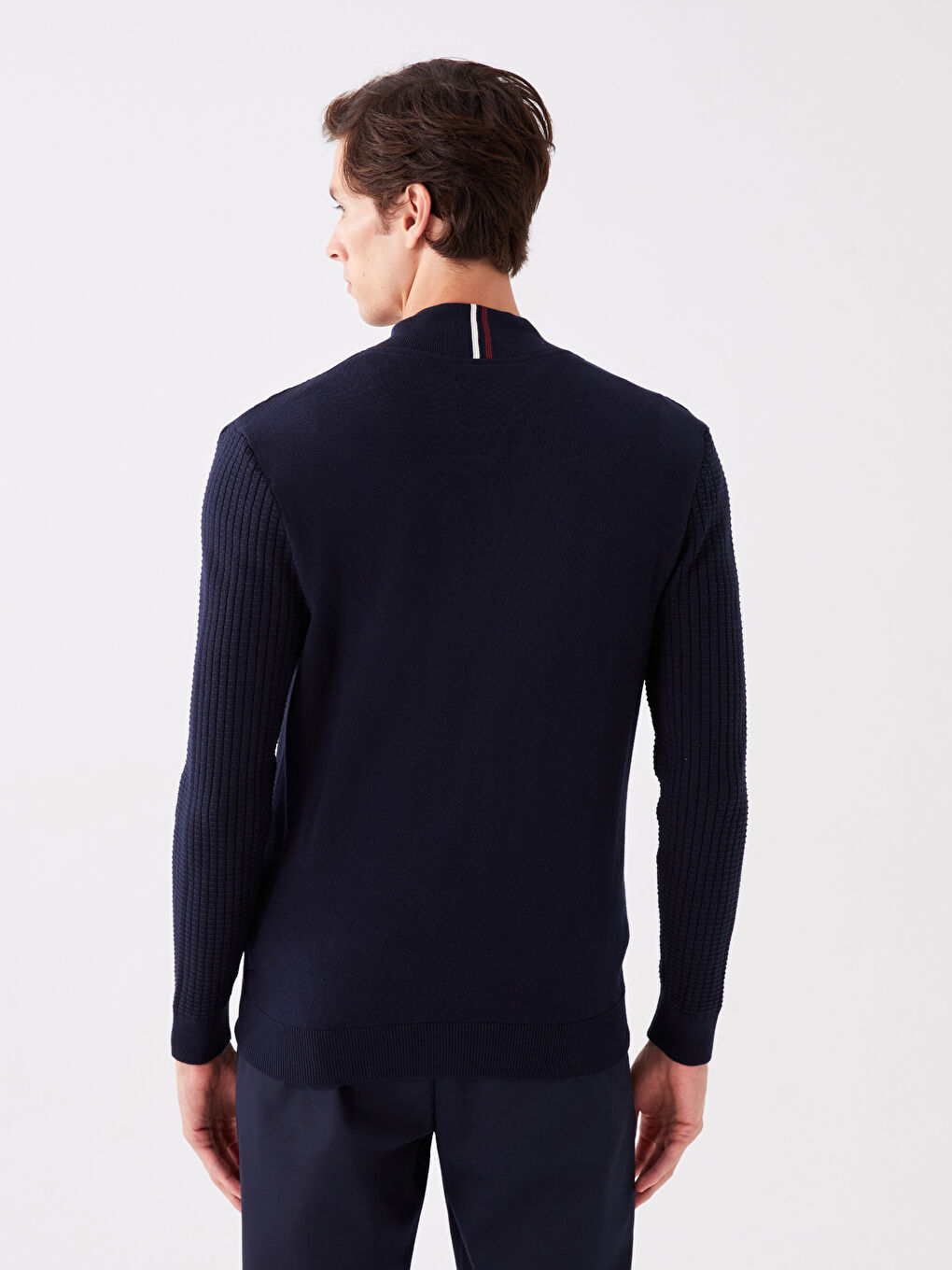 Standard Fit College Neck Men's Tricot Cardigan -W3CF92Z8-RFH ...