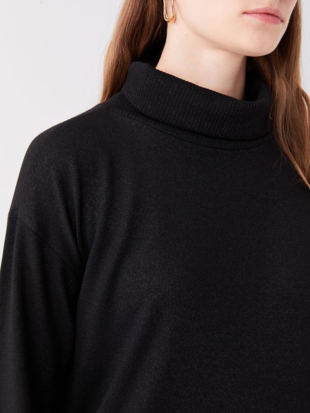 Turtleneck Plain Long Sleeve Oversize Women's Tunic -W3EF07Z8-CVL ...