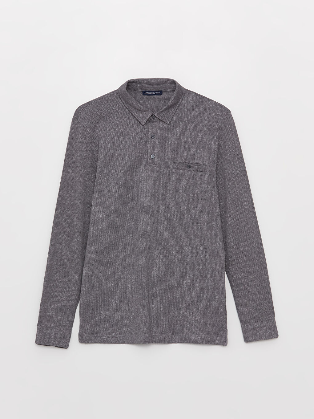 GRİ Polo Yaka Uzun Kollu Erkek Sweatshirt - W3FY12Z8-MKJ | LCW