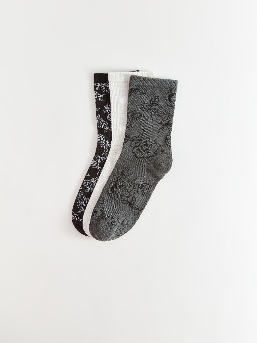 Patterned Women's Socket Socks 3-Pack -W3G160Z8-LAM - W3G160Z8-LAM - LC ...