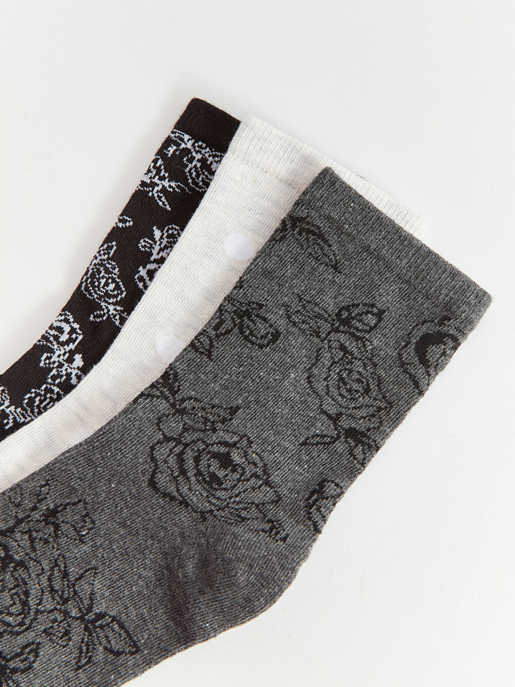 Patterned Women's Socket Socks 3-Pack -W3G160Z8-LAM - W3G160Z8-LAM - LC ...