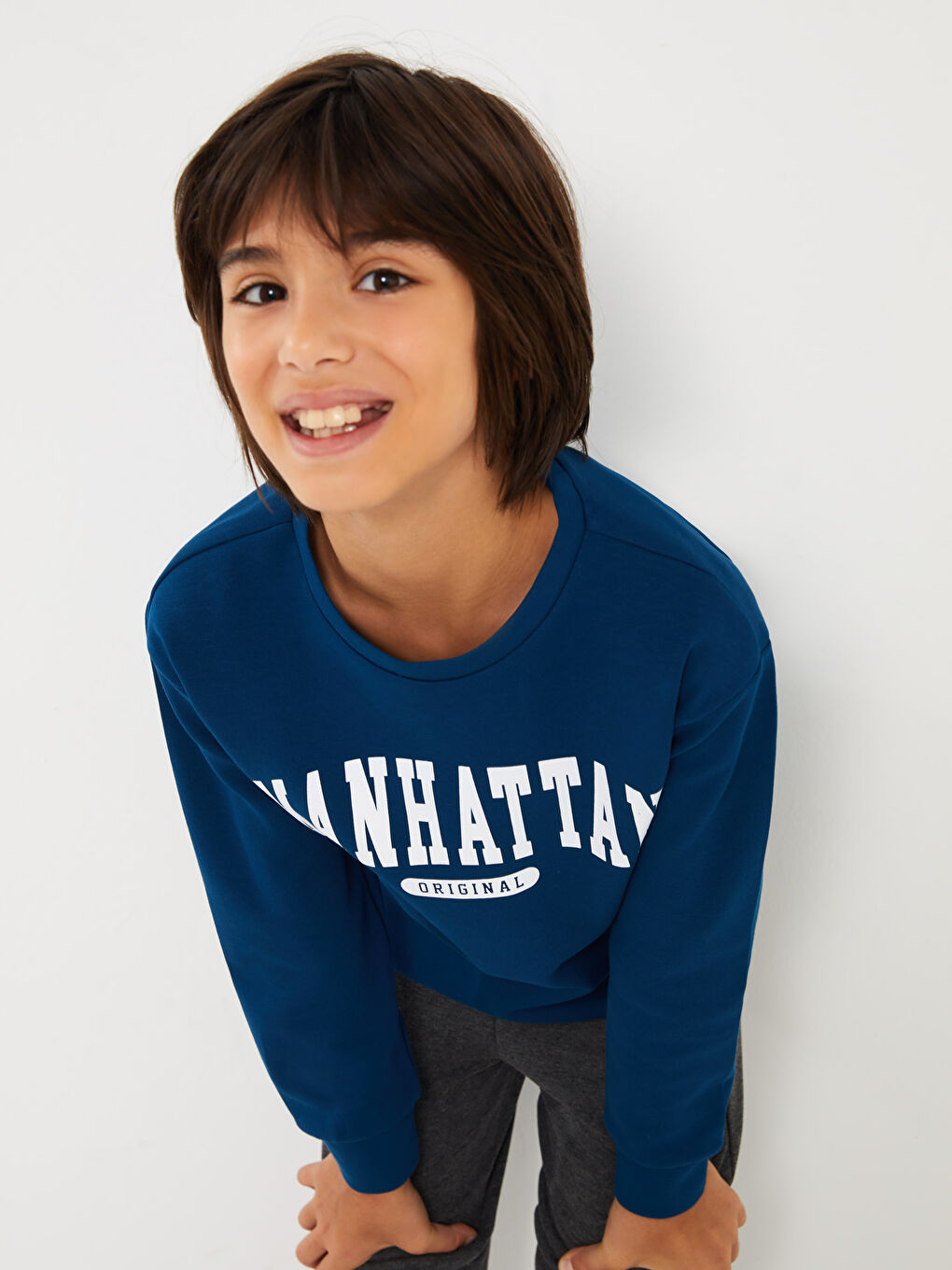 LC WAIKIKI მრგვალი საყელო ნაბეჭდი გრძელმკლავიანი ბიჭების თბილი ზედა ...