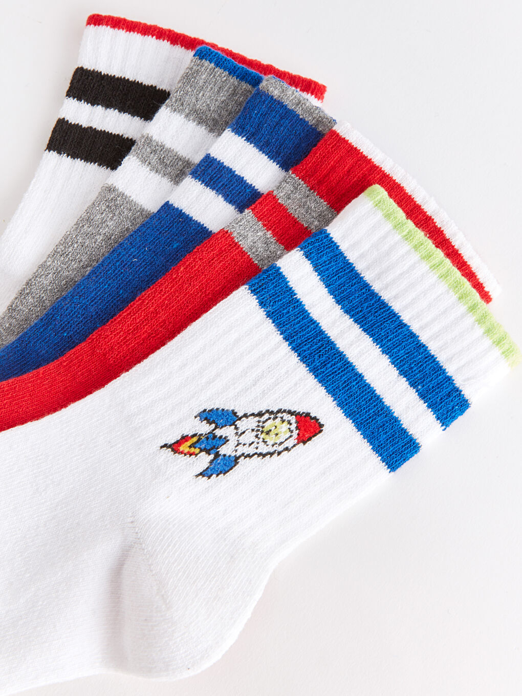 Patterned Boy Socket Socks 5-Pack -W3J445Z4-K00 - W3J445Z4-K00 - LC Waikiki