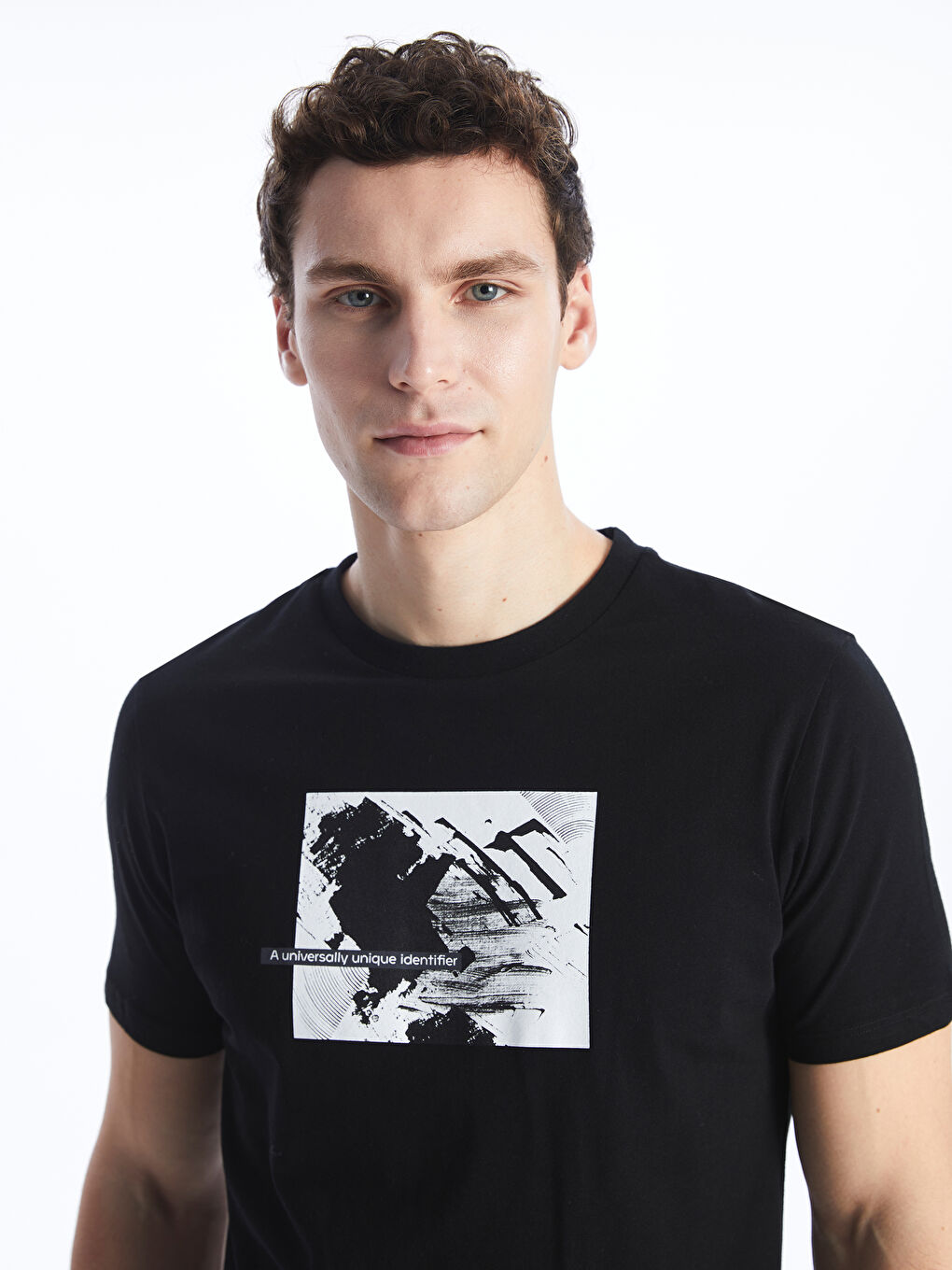 Crew Neck Short Sleeve Printed Combed Cotton Mens T Shirt S43490z8