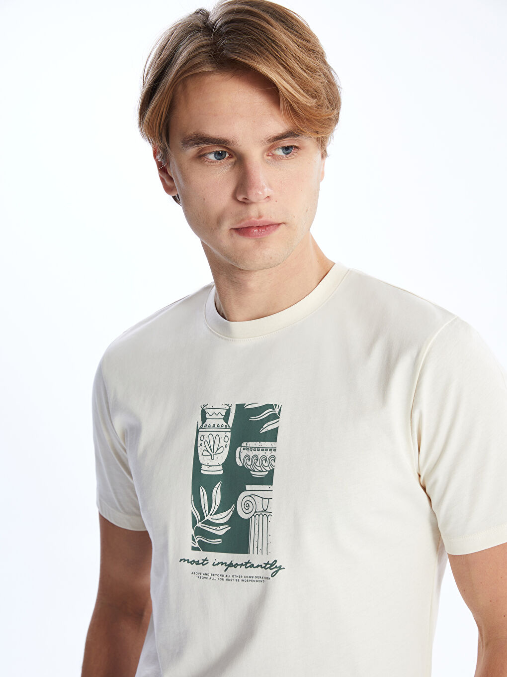 T Shirt Pour Hommes En Coton Peigné Imprimé à Manches Courtes Et Col