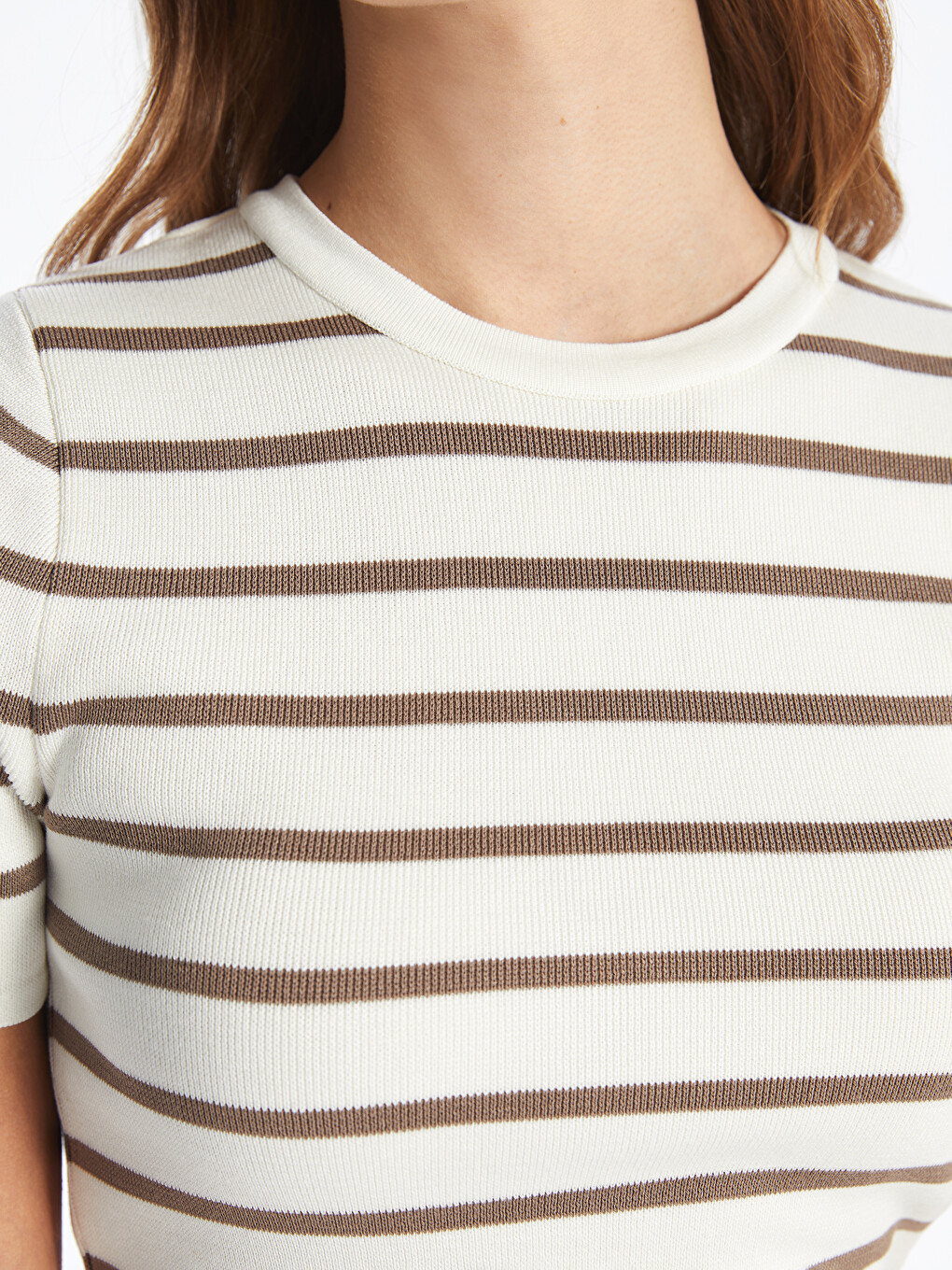 LC WAIKIKI Crew Neck Striped Short Sleeve Women's Knitwear Sweater ...