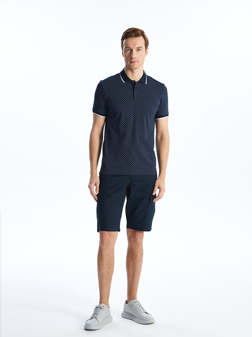 Comfort Fit Gabardine Men's Bermuda Shorts -S4BR55Z8-KN7 Comfort Fit Gabardine Men's Bermuda Shorts -S4BR55Z8-KN7