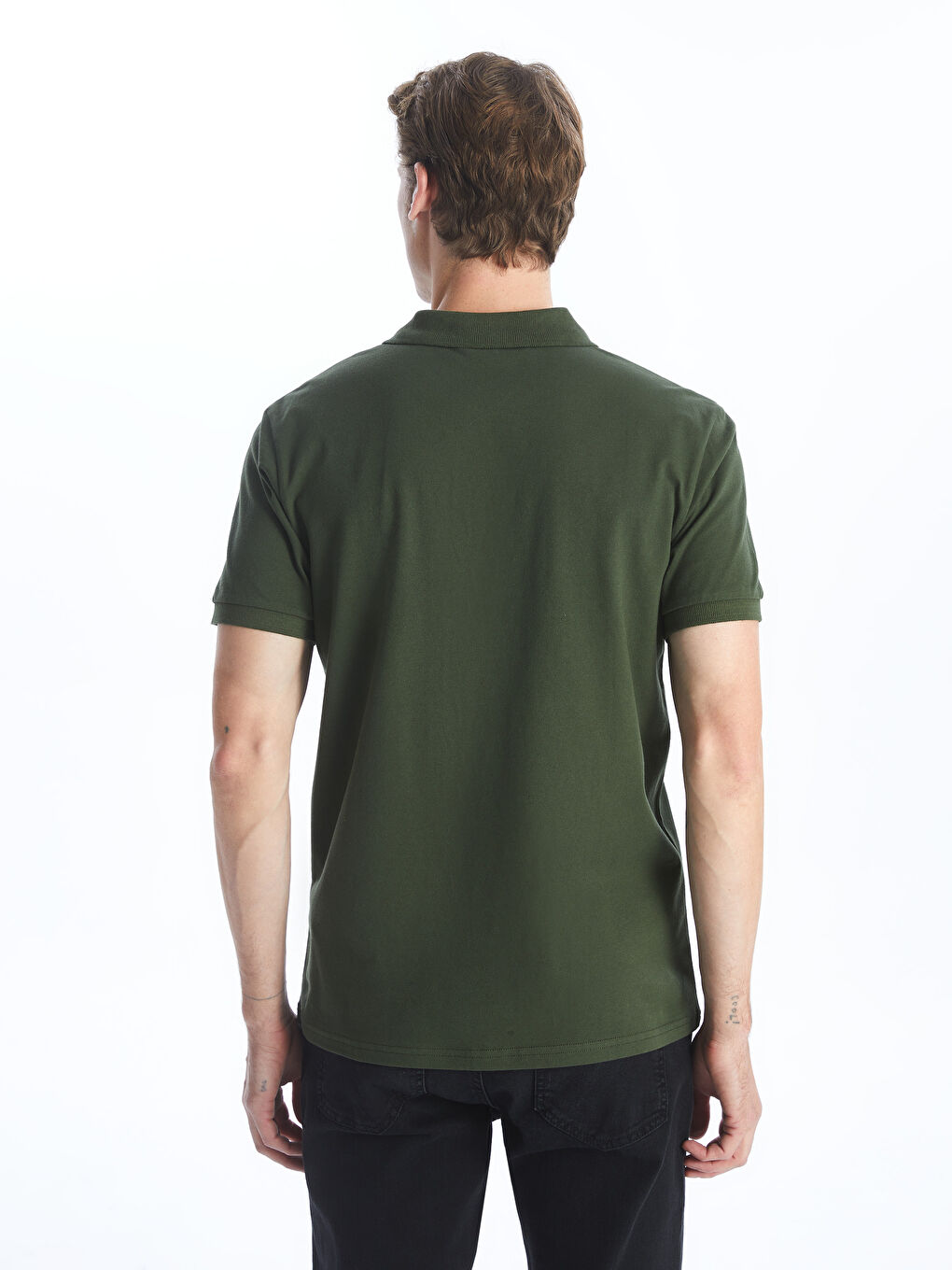 YEŞİL Polo Yaka Kısa Kollu Pike Erkek Tişört - S4CA21Z8-J1P | LCW