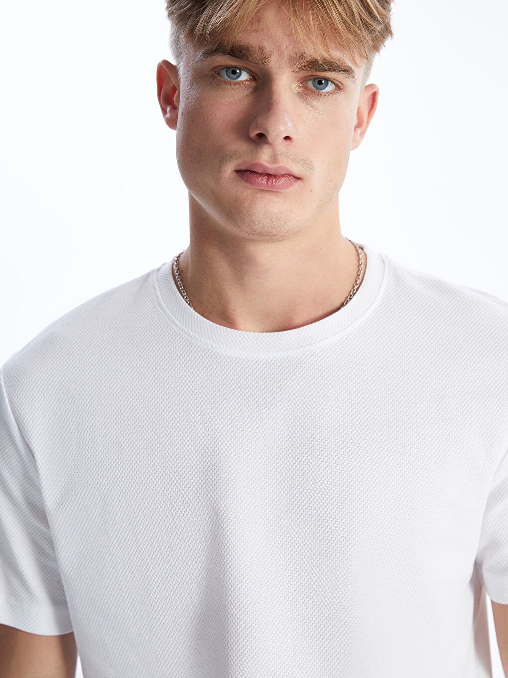 XSIDE Crew Neck Short Sleeve Men's Textured T-Shirt -S4DF96Z8-Q6K - S4DF96Z8-Q6K - LC Waikiki