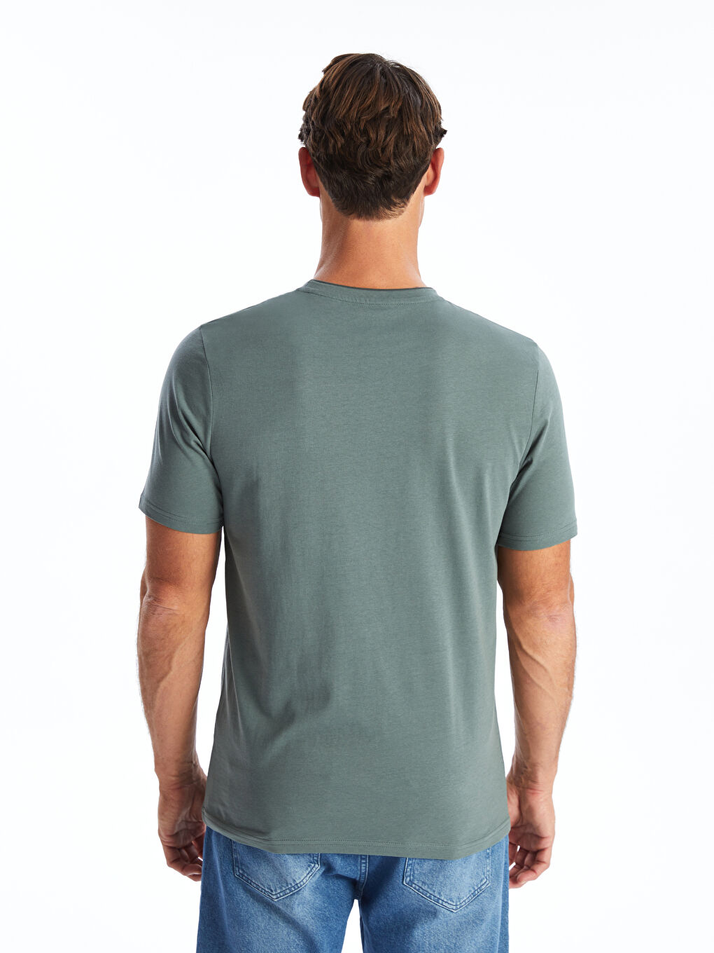 Lc Waikiki Crew Neck Short Sleeve Printed Combed Cotton Mens T Shirt