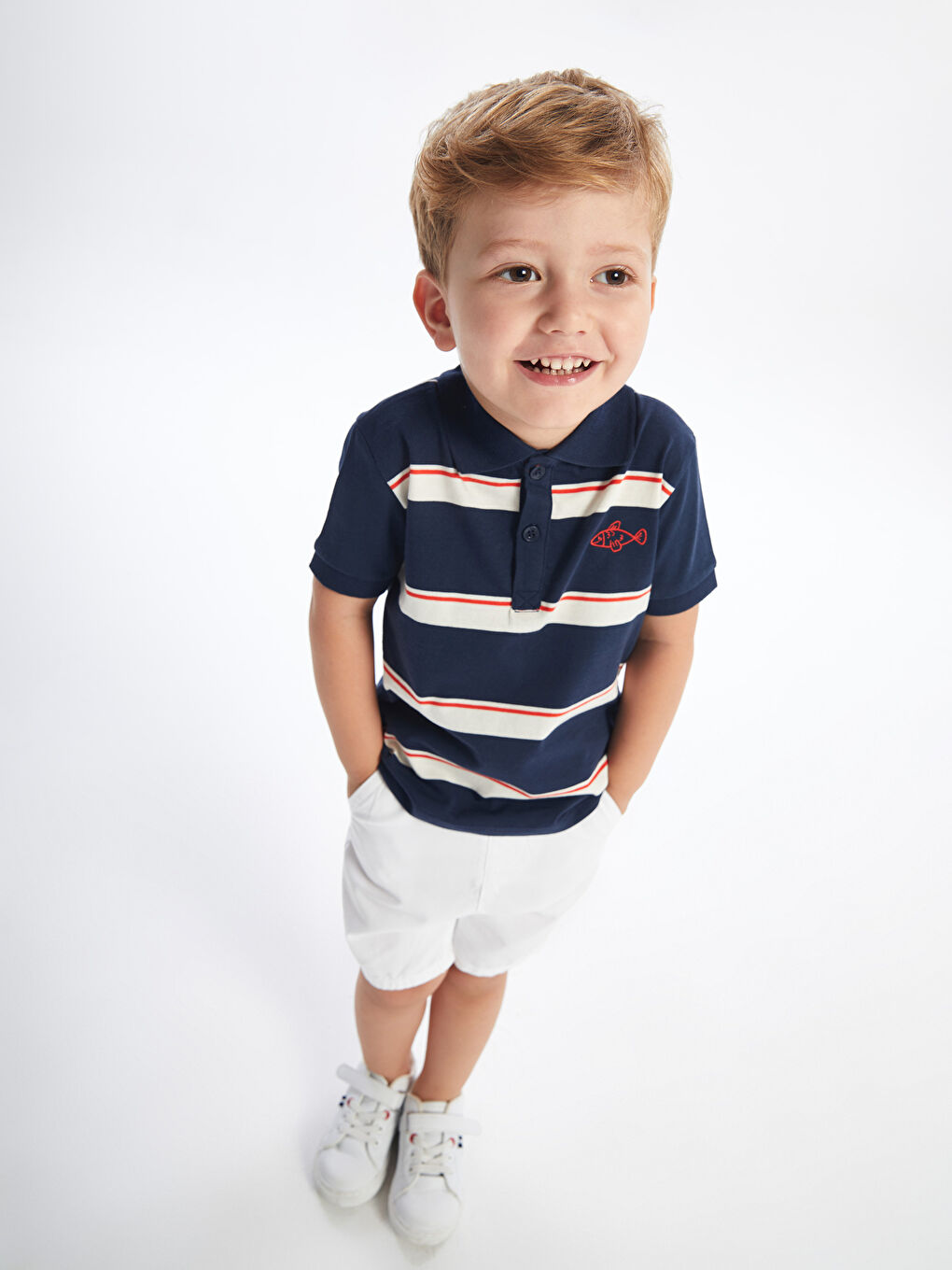 Polo Neck Short Sleeve Embroidered Baby Boy T Shirt S4HE15Z1 LGB S4HE15Z1 LGB LC Waikiki